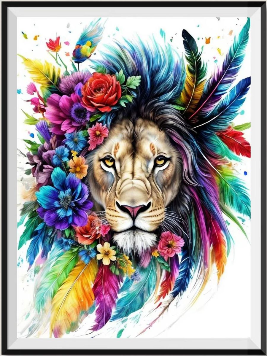 Lion - 5D Kit Broderie Diamants Diamond Painting FL4438 ...
